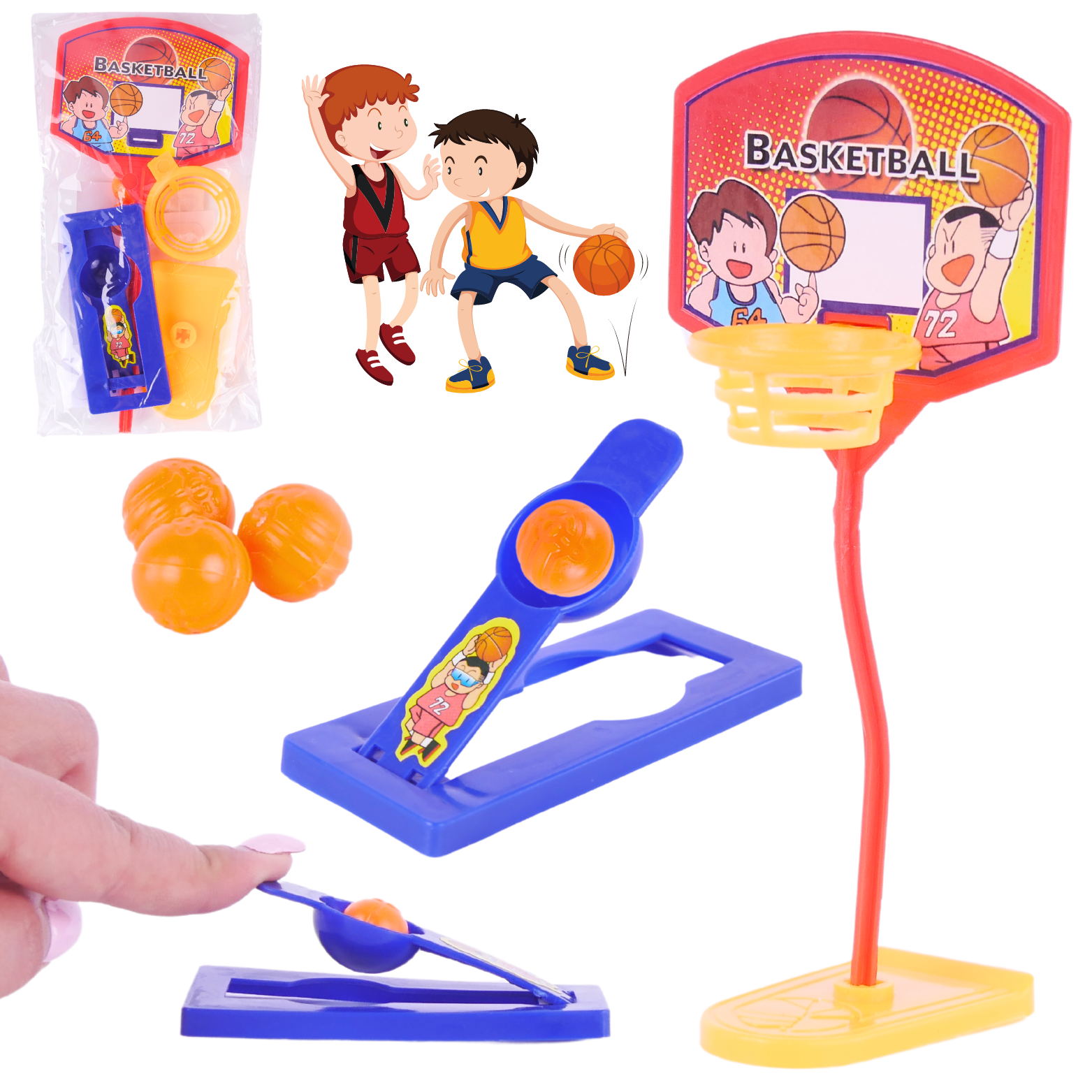 Mini Gra Koszykówka Basketball Zestaw Kieszonkowy Kosz Katapulta Trzy ...
